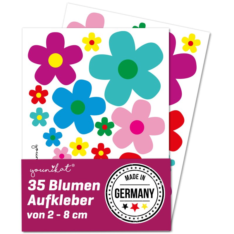 35 süße, bunte Blumen Sticker I younikat®, 9,90