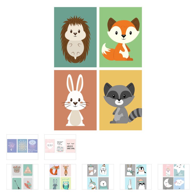 4er-Set Tier Poster I DIN A4, 9,80