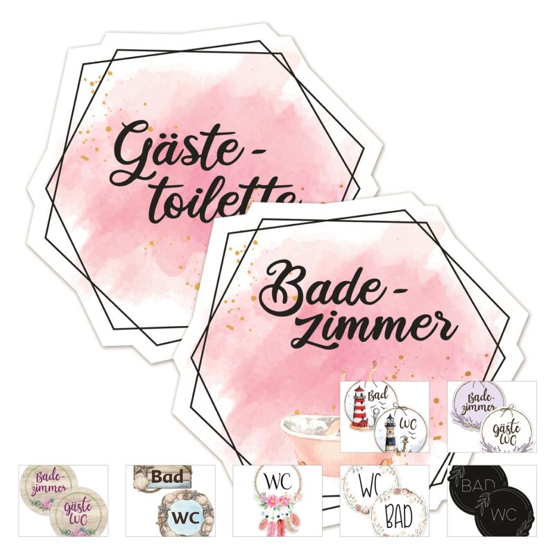Türaufkleber Toilette - 10 x 10 cm - matt laminiert - selbstklebende ...